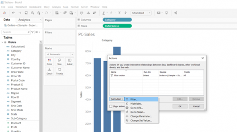 Actions in Tableau | Using Action Filter in Tableau Dashboard