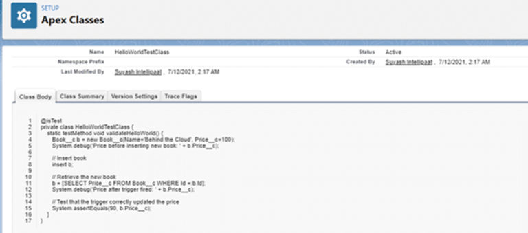 Test Class in Salesforce - Apex Test Class