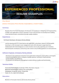 Full Stack Developer Resume Examples for 2025 - Intellipaat