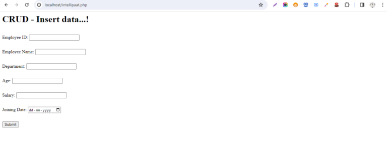 PHP CRUD Operations using MYSQL - Create, Read, Update, and Delete