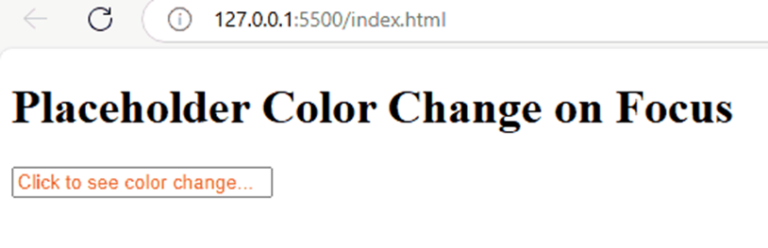 Change an HTML Input Placeholder Color with CSS