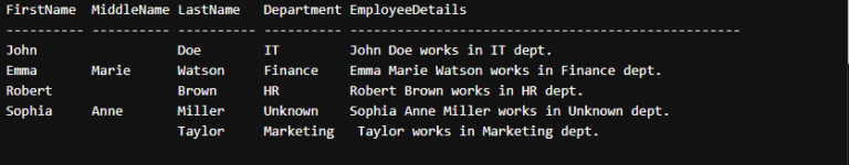 CONCAT() Function in SQL Server