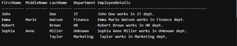 CONCAT() Function in SQL Server