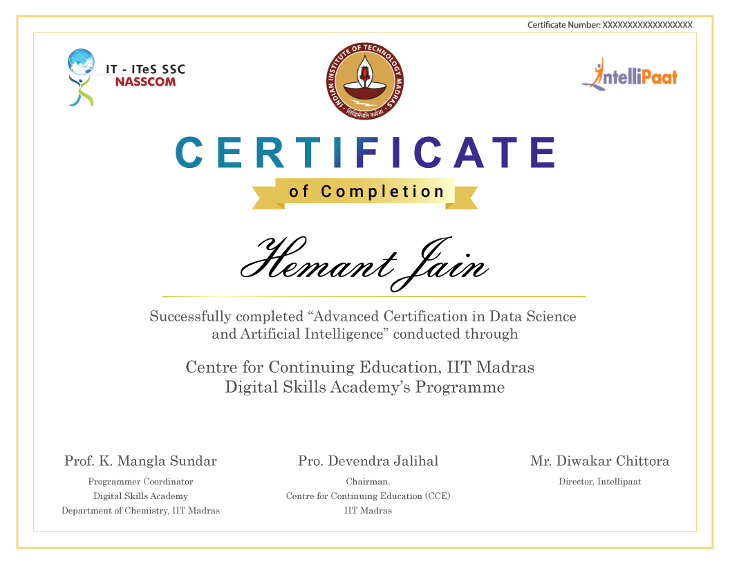 Advanced Certification In Data Science And AI By IIT Madras Advanced Certification In Data Science And AI By IIT Madras
