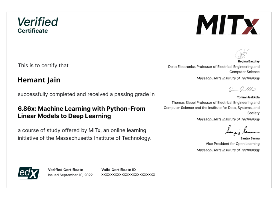 Mitx Certificate Mitx Certificate