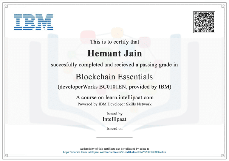 Blockchain Course with IBM Certification Training
