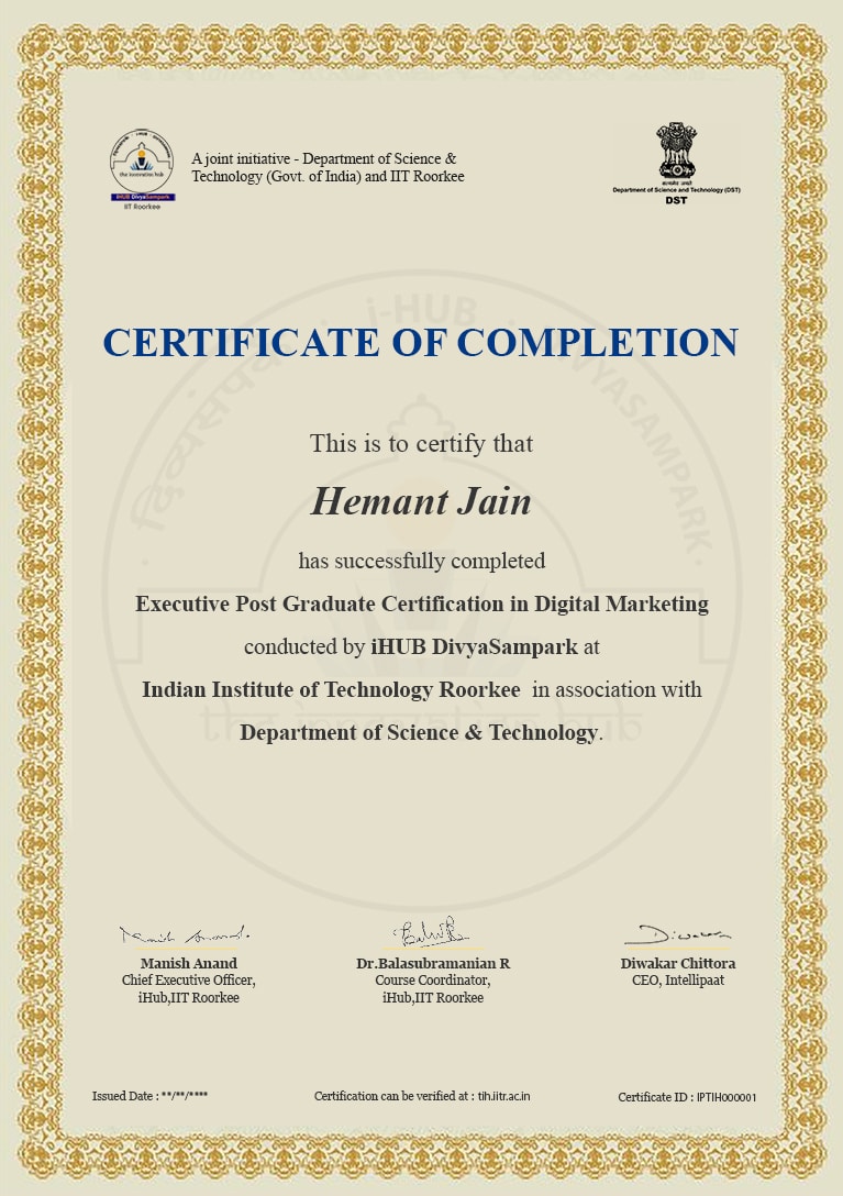 Digital Marketing Course with Certification - IIT Roorkee iHub