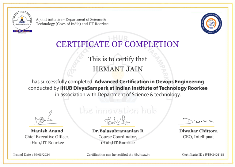 DevOps Architect Training Program - IIT Roorkee iHUB