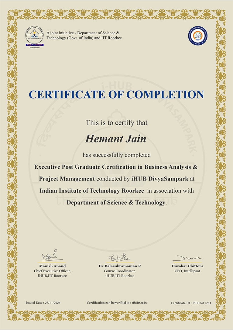 Business Analyst Course Online - IIT Certification